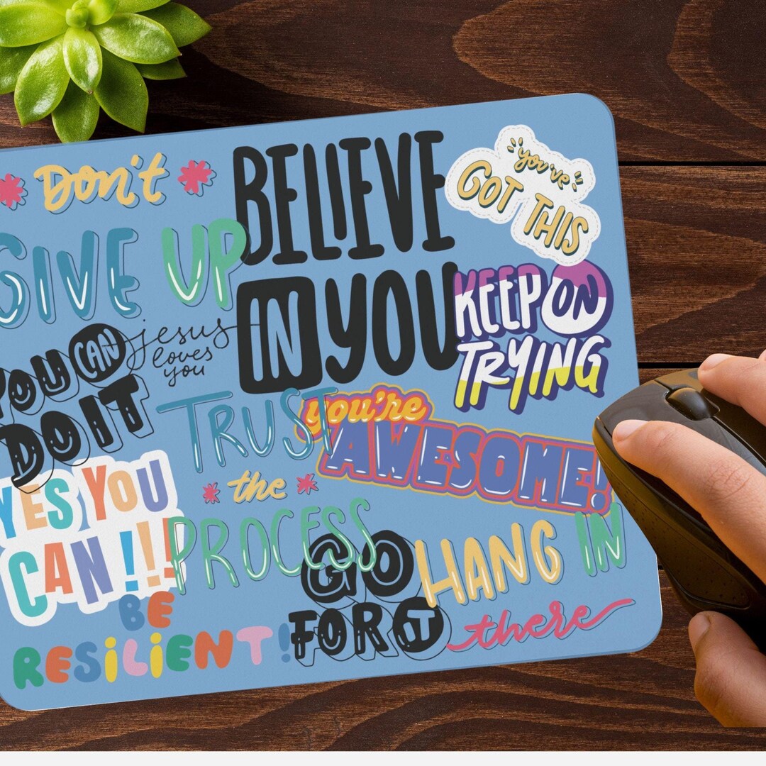 Blue Motivational Mouse Pad Christian Mouse Pad Youth Mouse Pad Back to ...