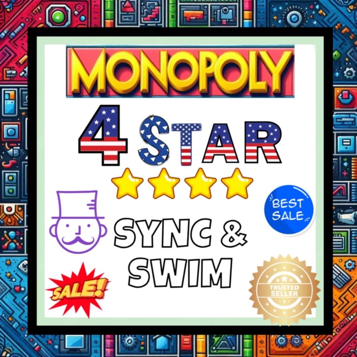 Monopoly Go Card / Sticker Sync and Swim - Etsy