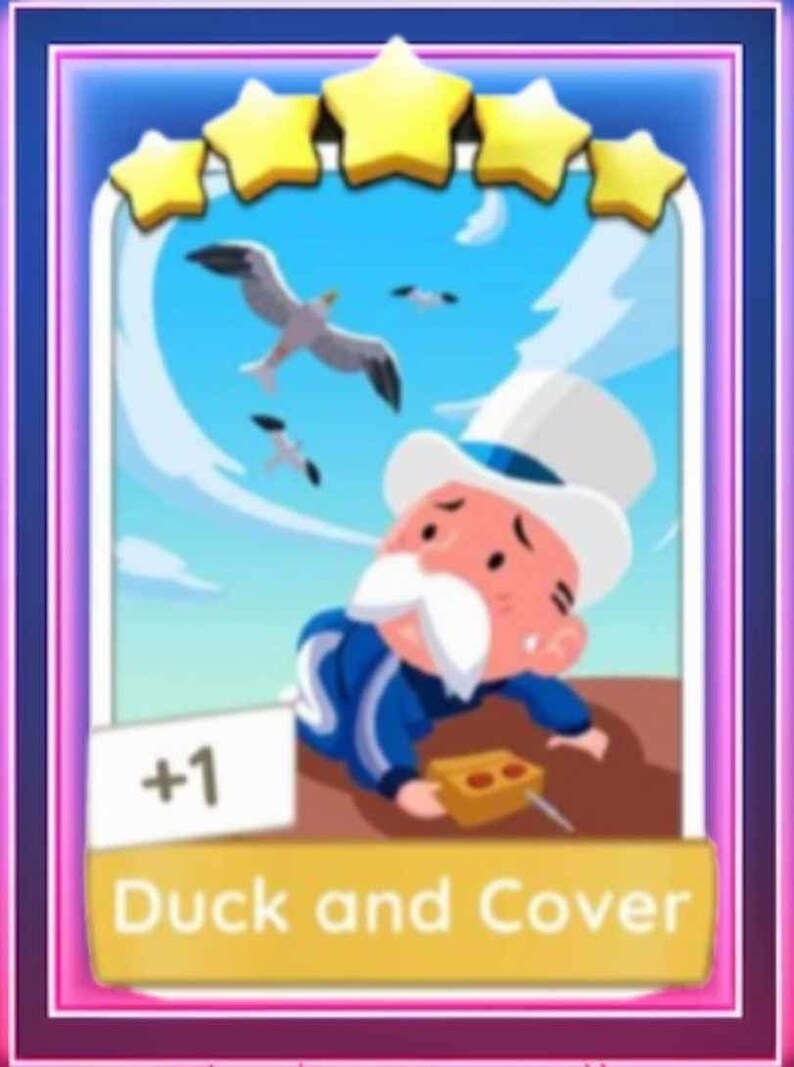 Monopoly Go Card / Sticker Duck and Cover - Etsy