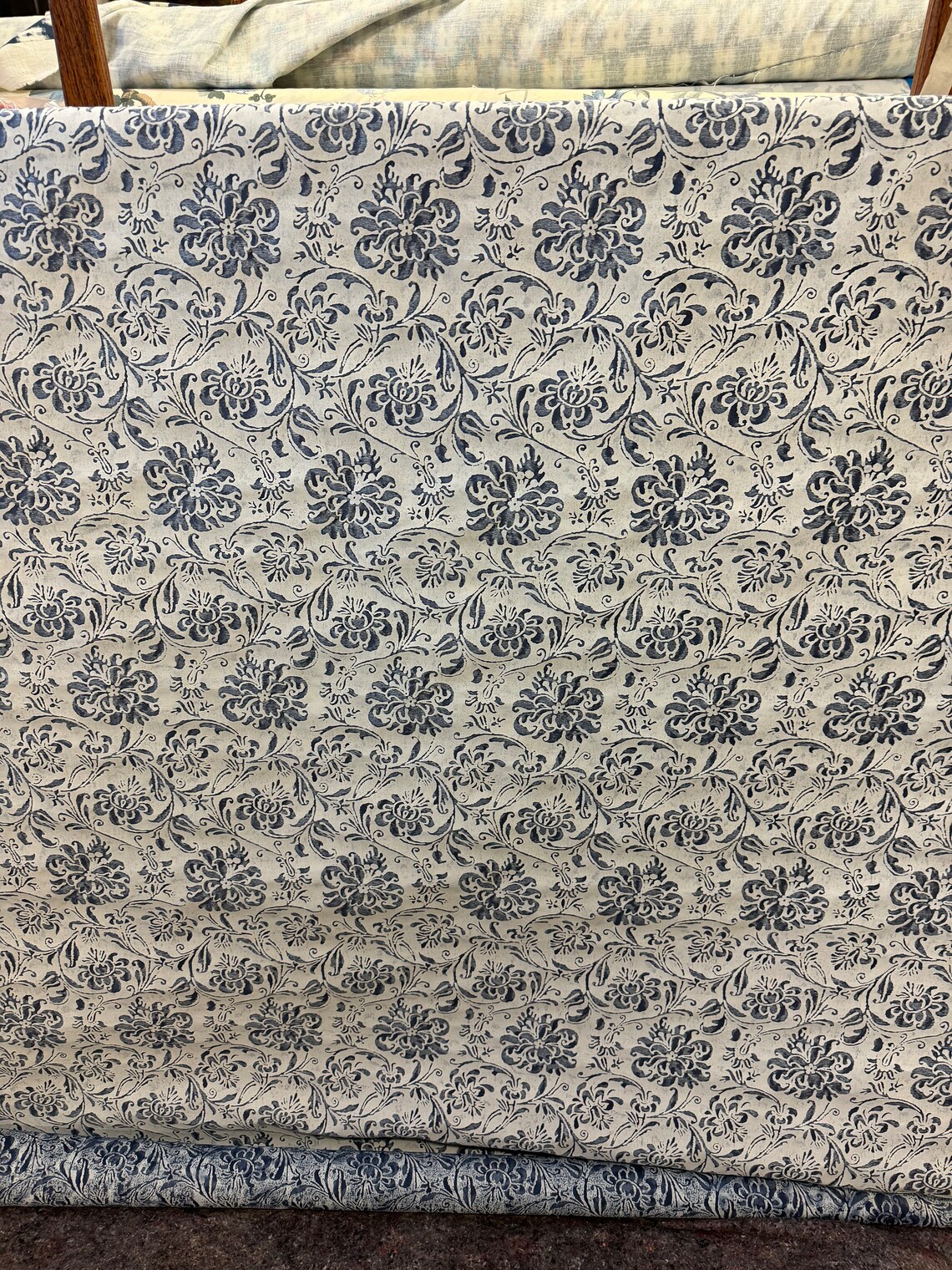 Fortuny Cimarosa Vintage Fabric, Blue and White Cotton, Gorgeous! - Etsy