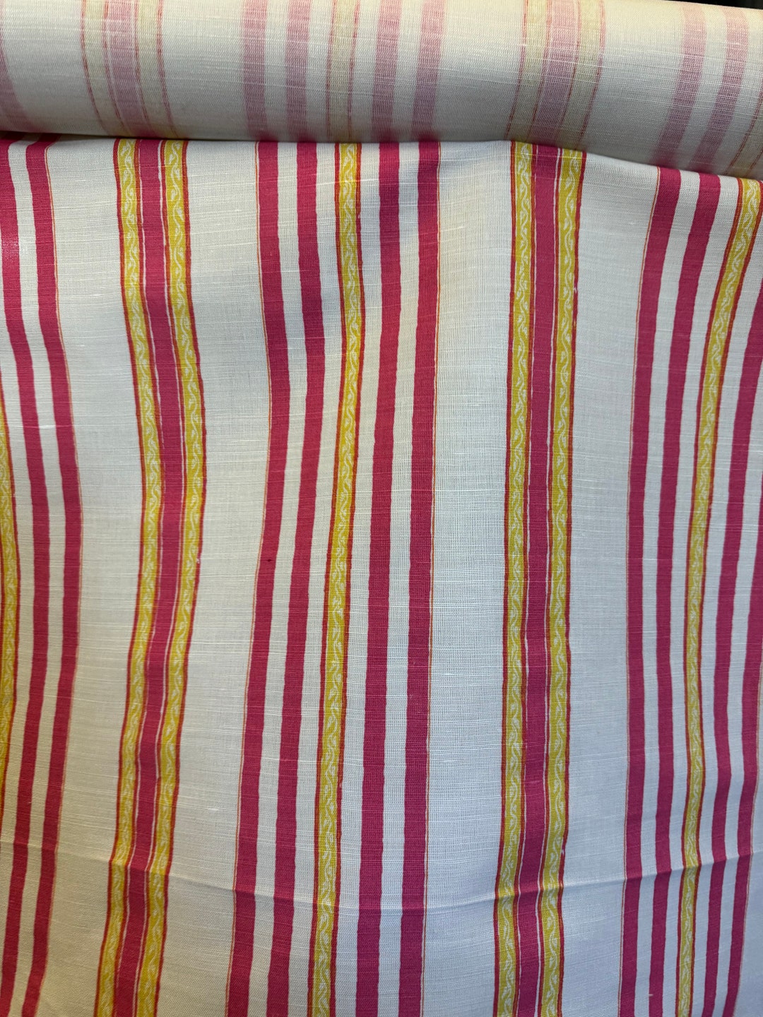 Bennison, Malabar Stripe Linen Fabric, New, Bright Fresh and Colorful ...