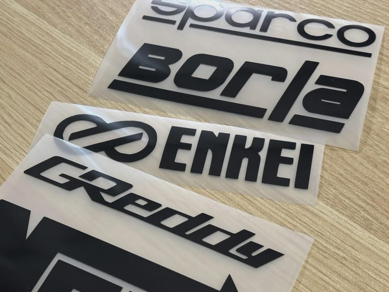 9 Car Automotive Sponsor Decals Pack JDM Drift Racing Sport Logos Gloss ...
