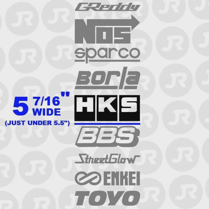 9 Car Automotive Sponsor Decals Pack JDM Drift Racing Sport Logos Gloss ...