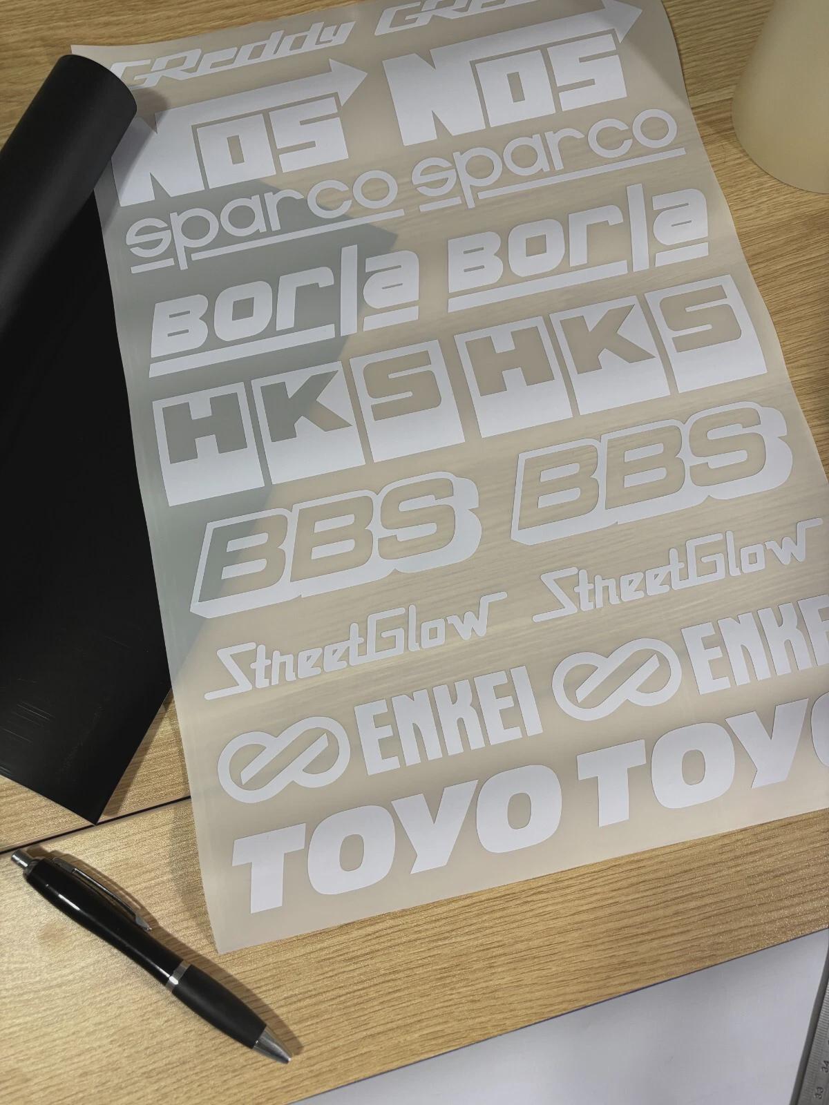 9 Car Automotive Sponsor Decals Pack JDM Drift Racing Sport Logos Gloss ...