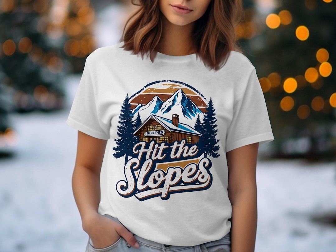 Vintage Ski Lodge T-shirt Retro Snow-covered Mountains Shirt Hit the ...