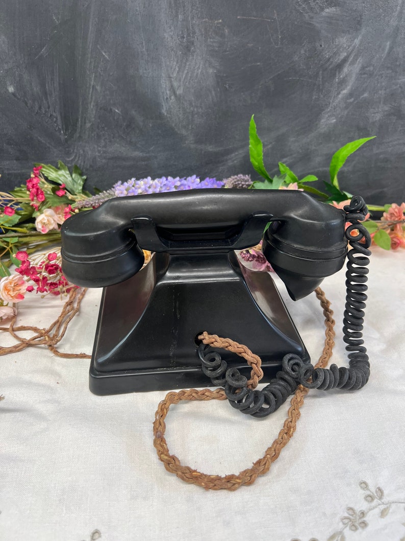 Rare Mark 1 Model 232 GPO Bakelite Phone From 1937. Rotary Dial, Braided and Coiled Cord, Drawer ...