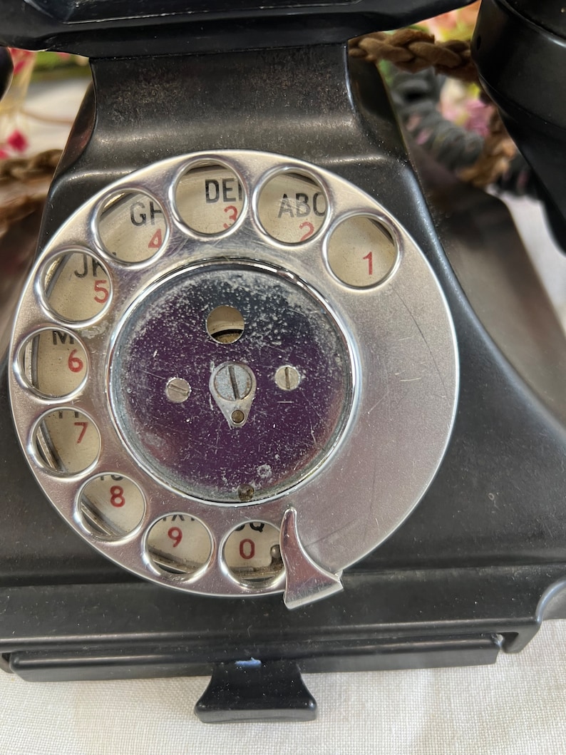 Rare Mark 1 Model 232 GPO Bakelite Phone From 1937. Rotary Dial, Braided and Coiled Cord, Drawer ...