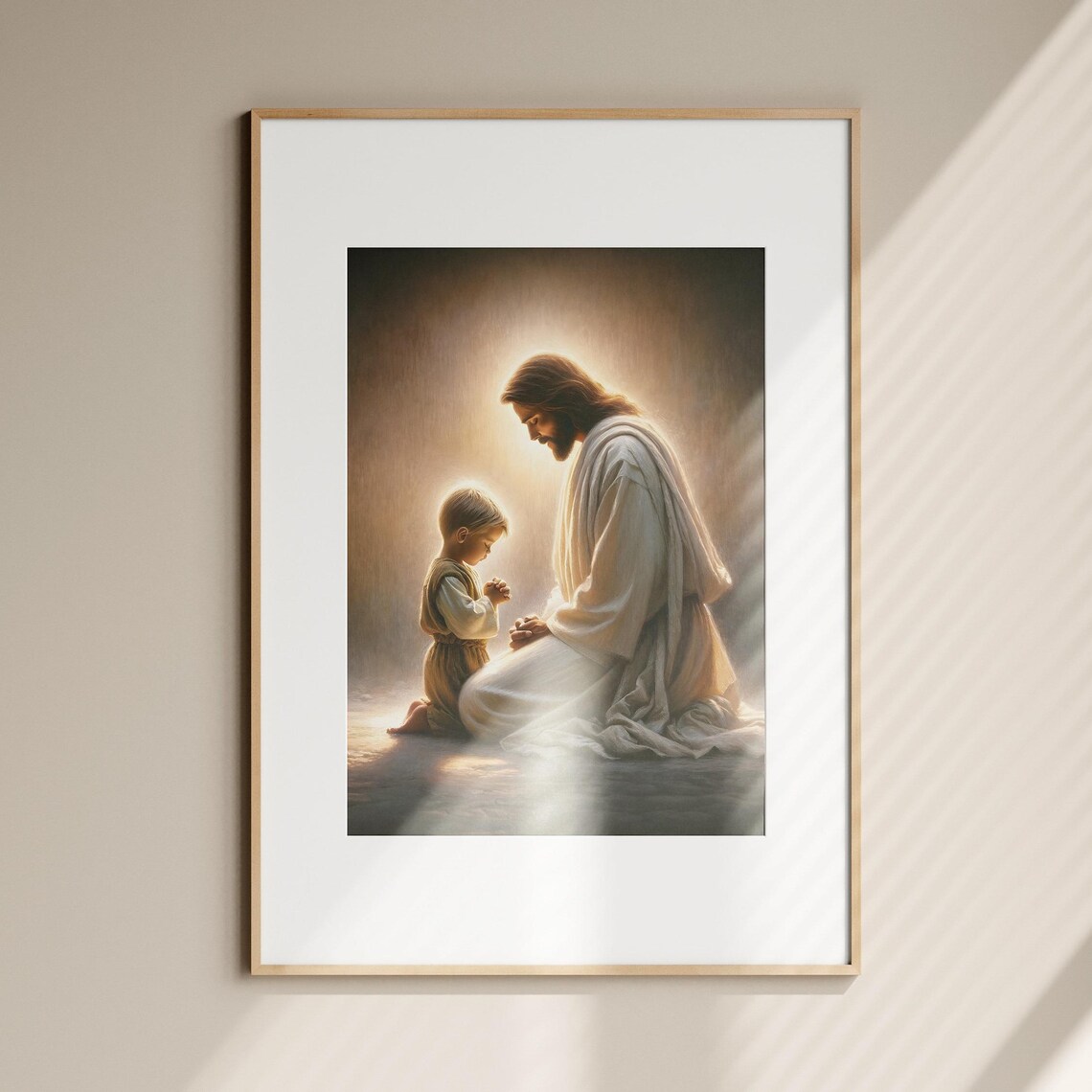 Jesus and Little Boy Praying, Christian Art, Jesus and Boy, Jesus and ...
