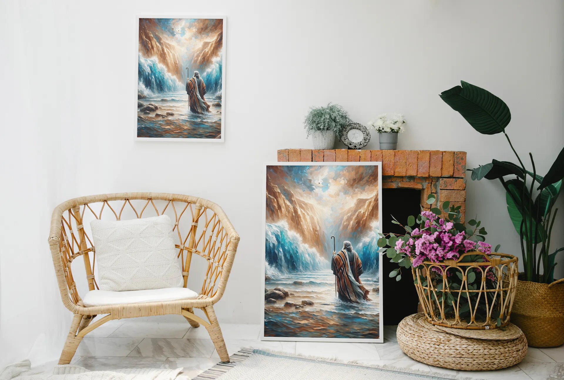 Moses Parting the Red Sea DIGITAL DOWNLOAD, Christian Bible Art ...