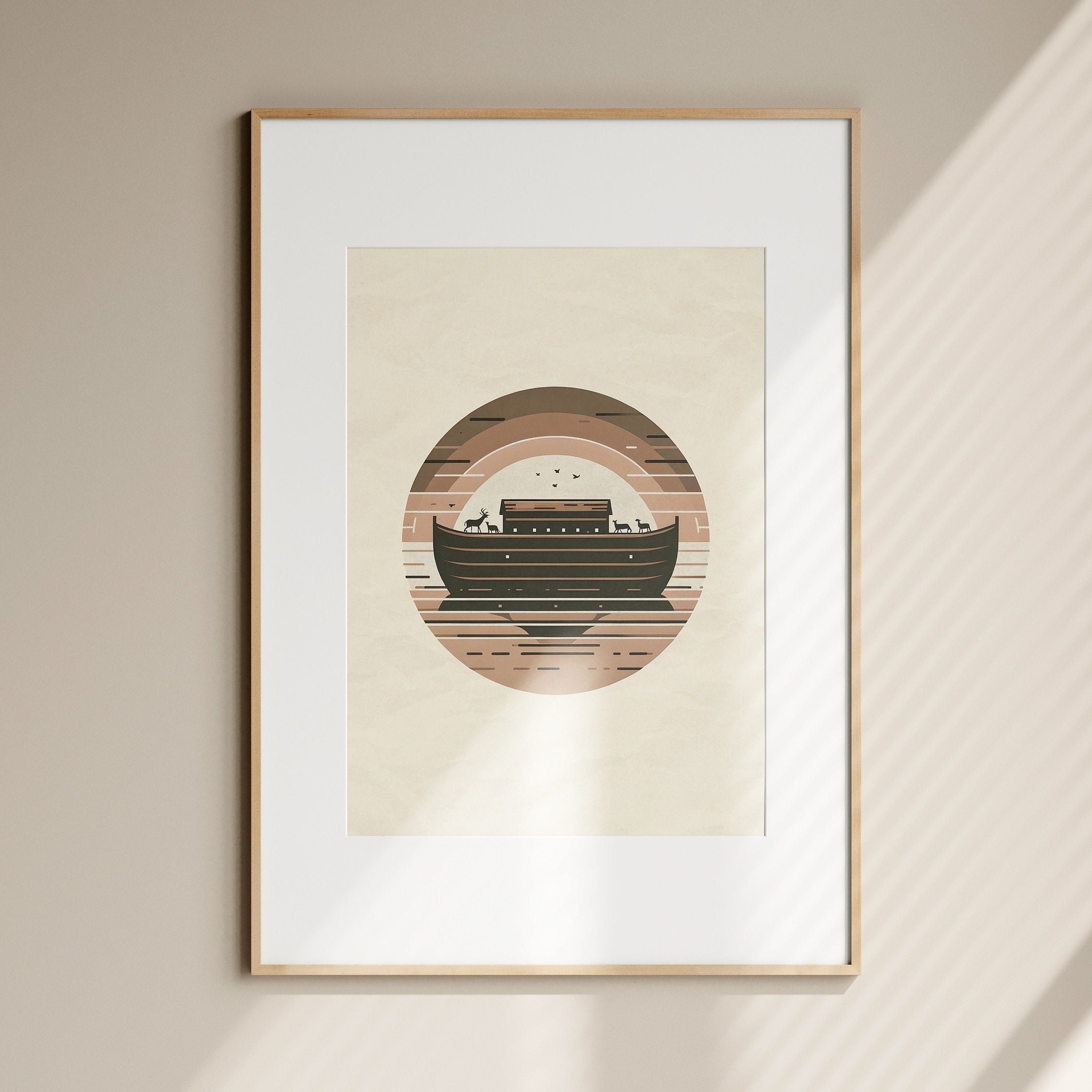 Noah's Ark Print – Minimalist Bible Story Art (digital Download) - Etsy