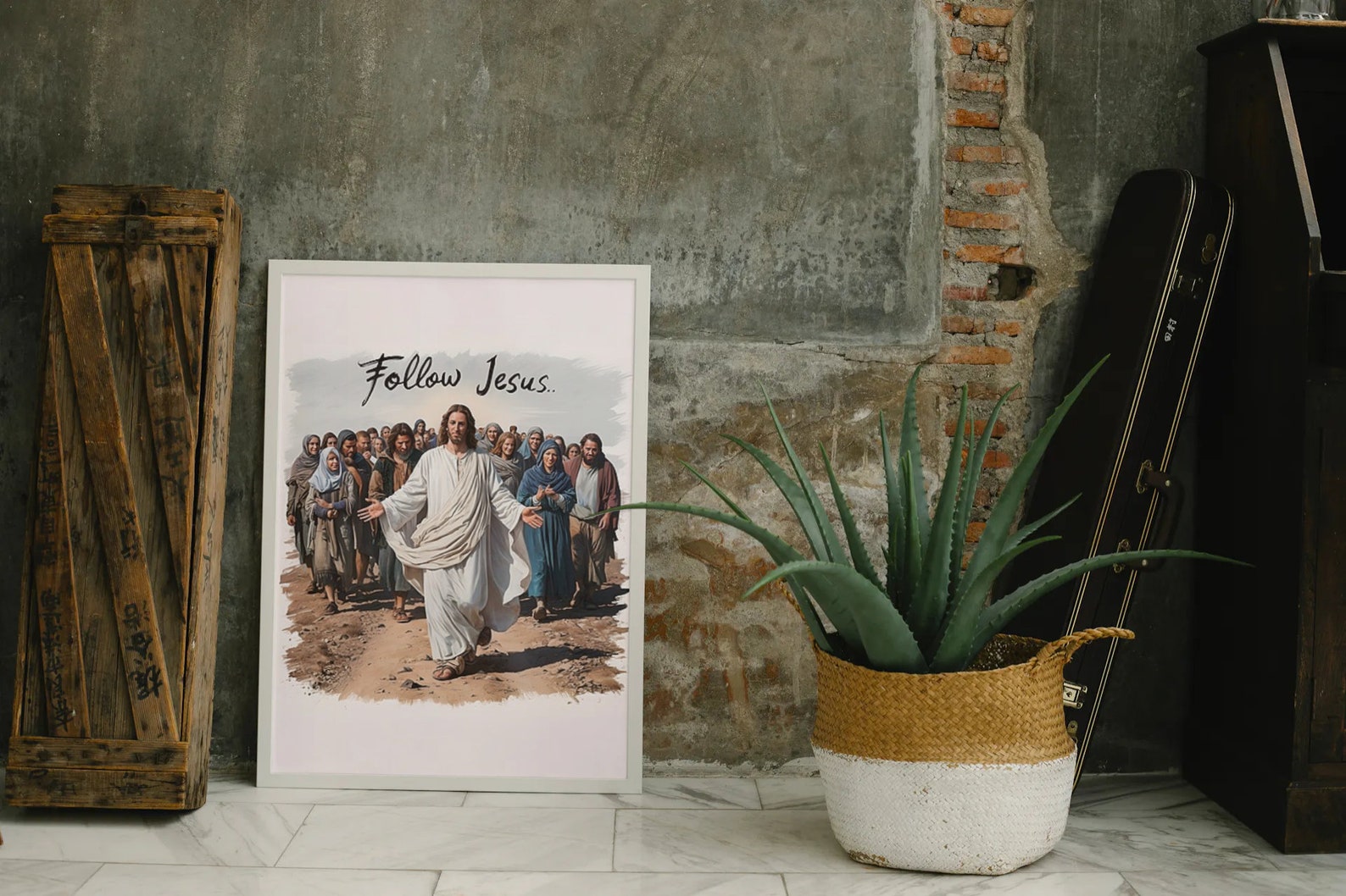 Follow Jesus Christ DIGITAL DOWNLOAD, Come Follow Me Bible Art, Cross ...