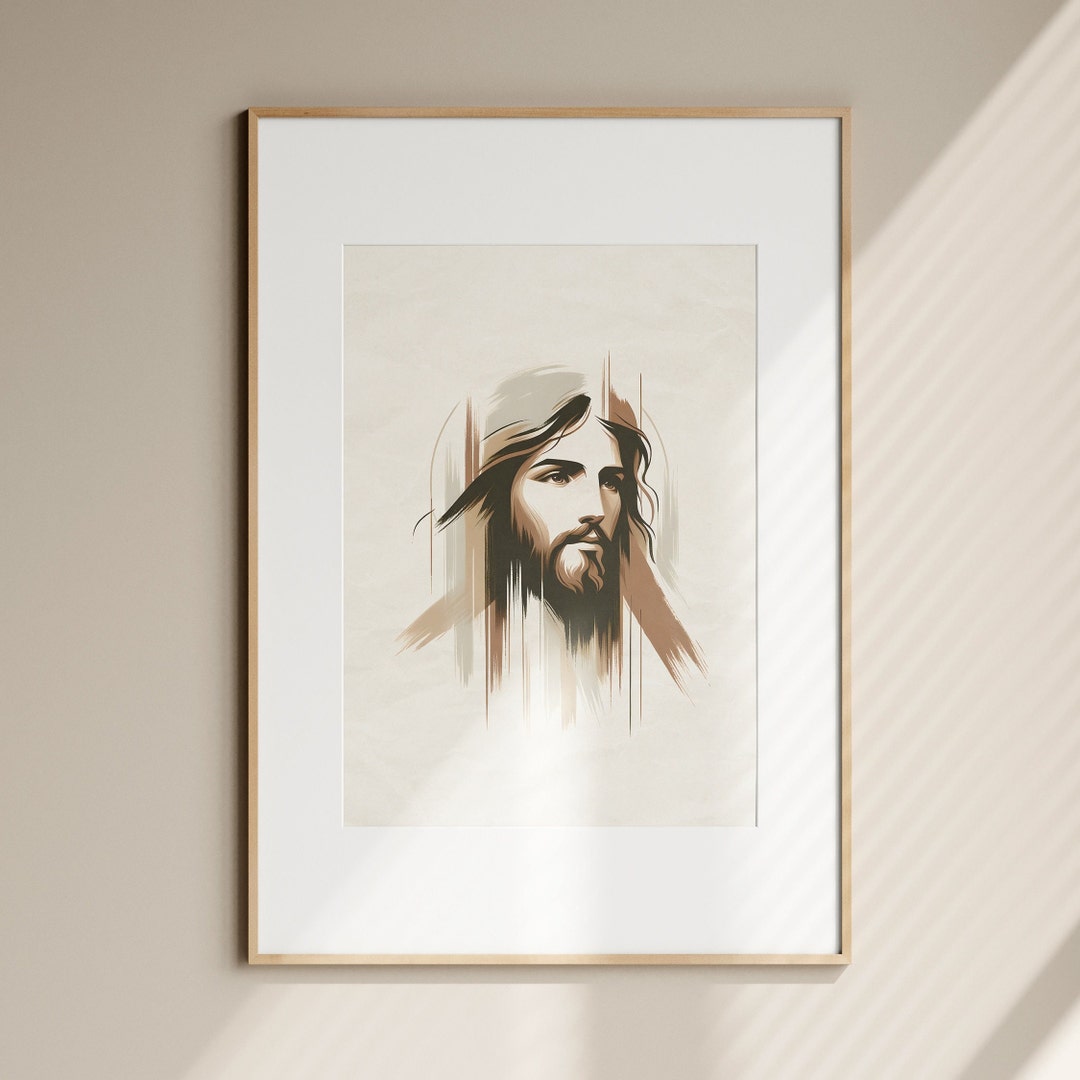 Modern Jesus Christ Portrait, Christian Art Print (digital Download) - Etsy