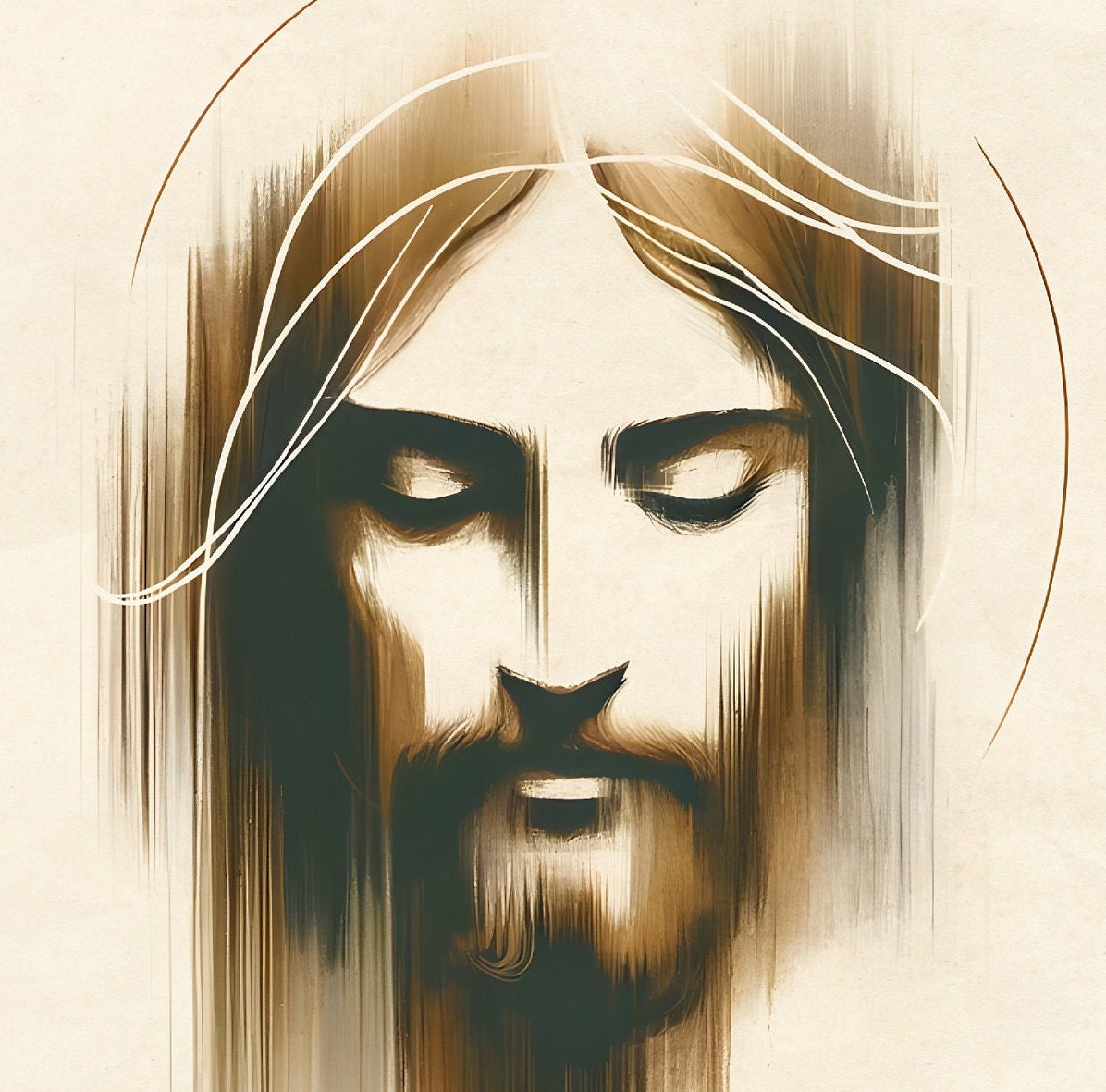 Jesus Christ Portrait DIGITAL DOWNLOAD, Good Shepherd Art, Modern ...