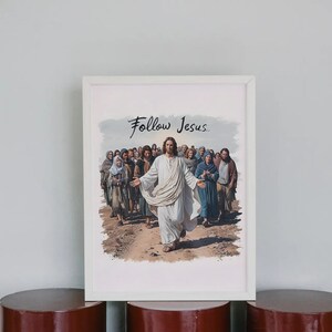 Follow Jesus Christ DIGITAL DOWNLOAD, Come Follow Me Bible Art, Cross ...
