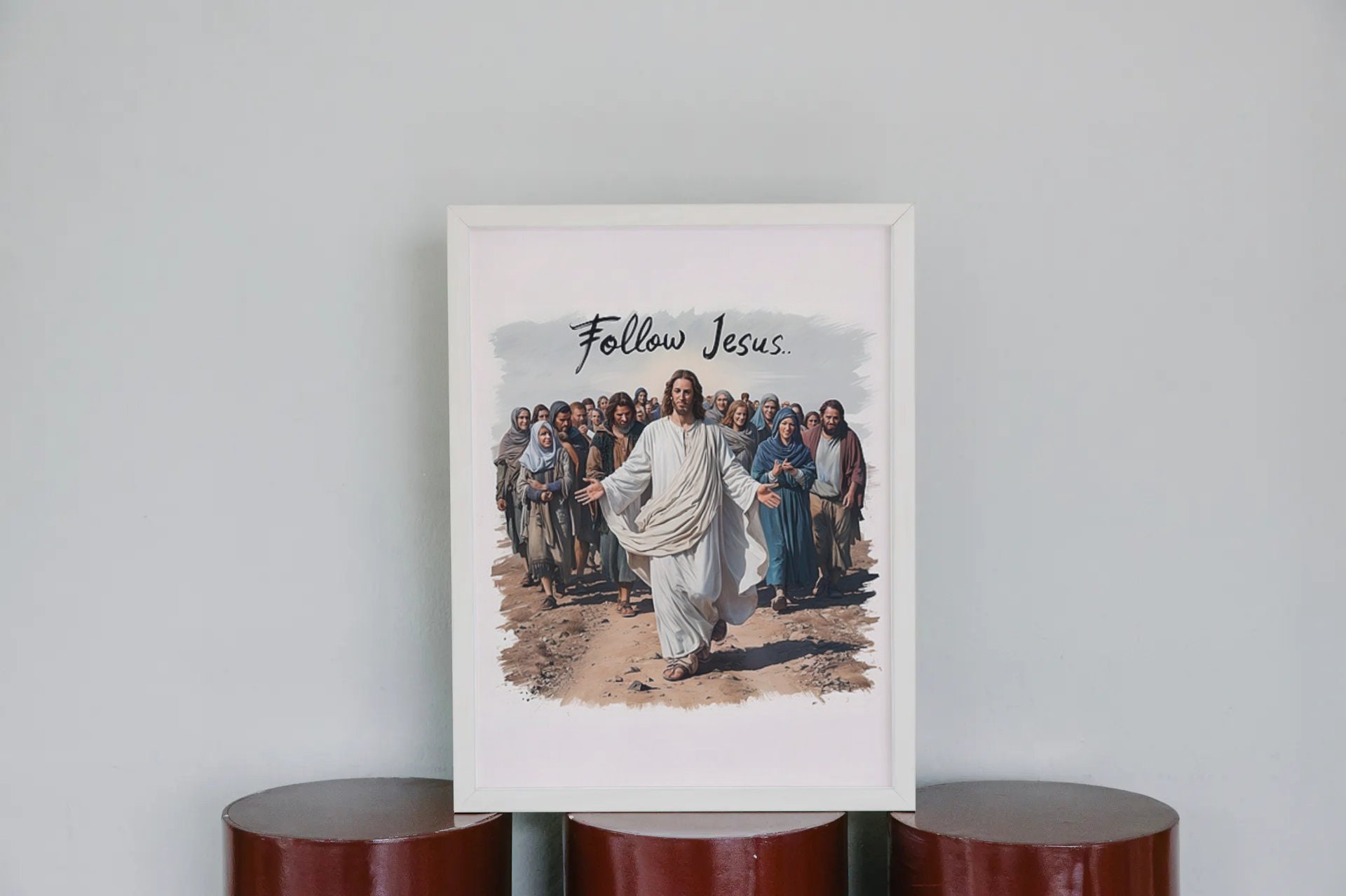 Follow Jesus Christ DIGITAL DOWNLOAD, Come Follow Me Bible Art, Cross ...