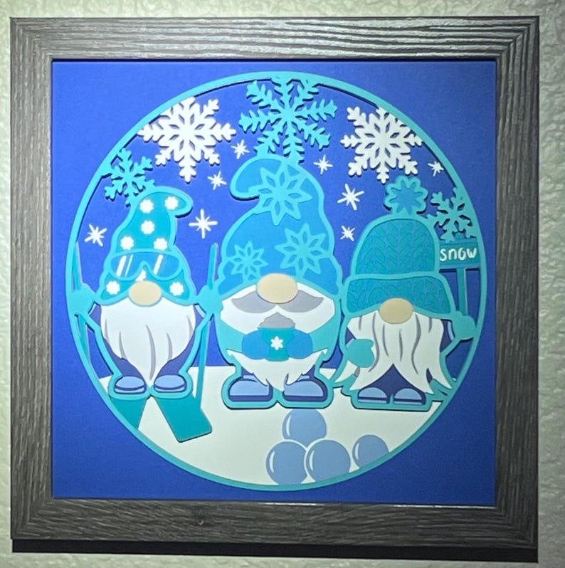 MERRY GNOMES Paper Art Beautiful 3D Shadow Box - Etsy