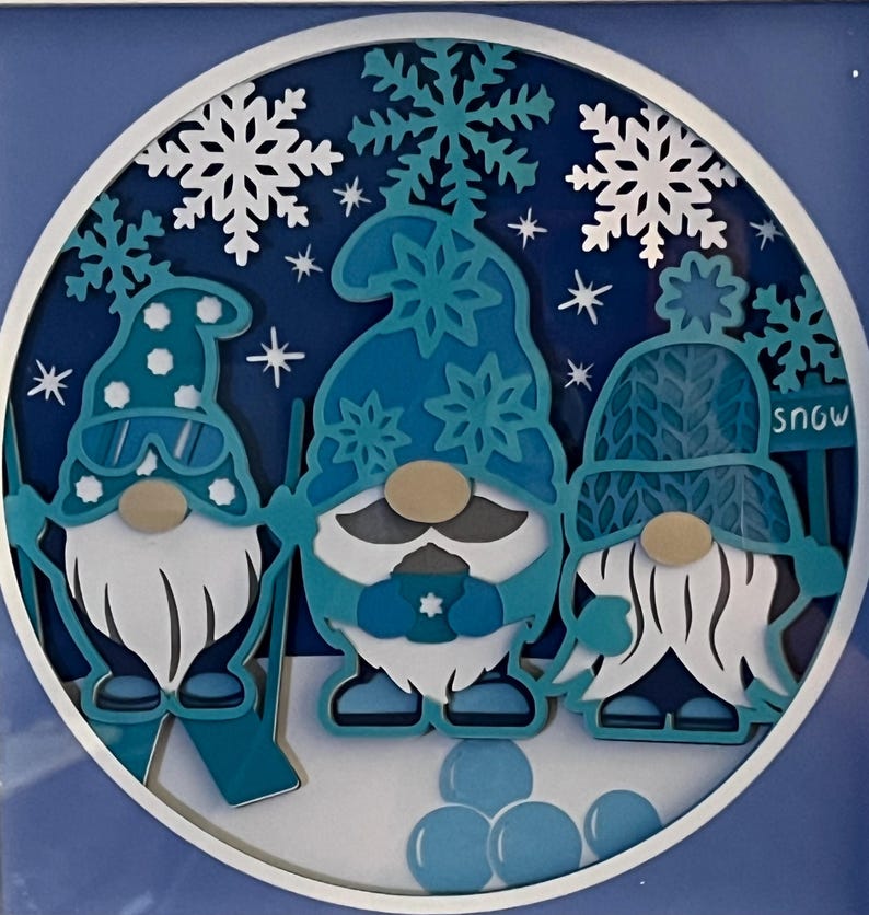 MERRY GNOMES Paper Art Beautiful 3D Shadow Box - Etsy