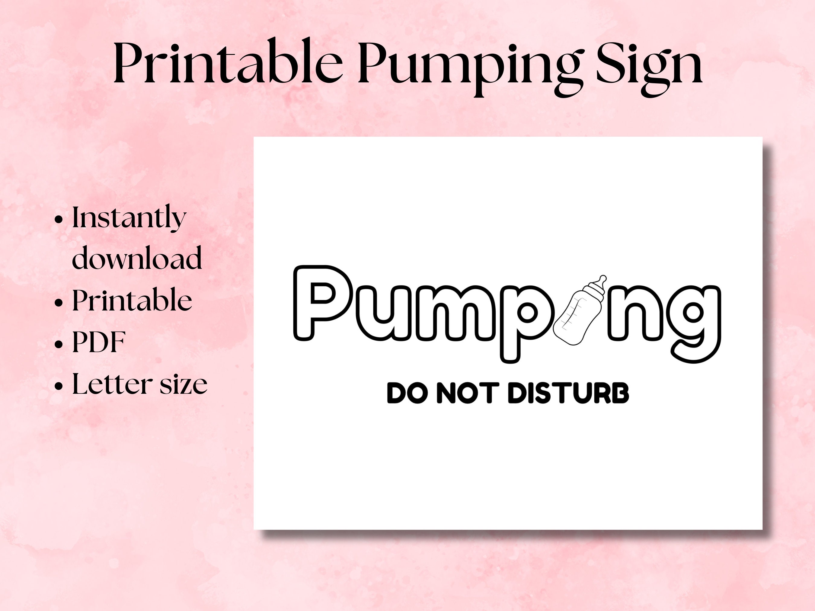 PRINTABLE Pumping Sign for Work | Simple Pumping Sign for Door ...