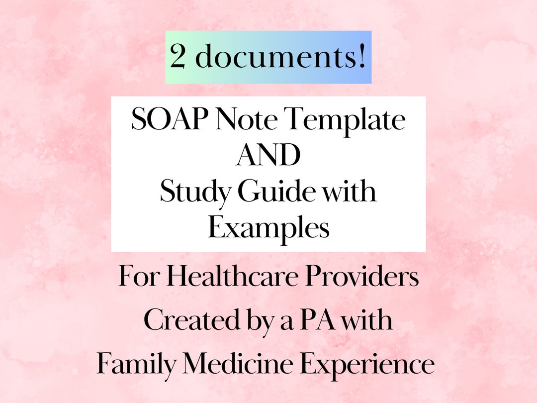 Digital SOAP Note Template and Study Guide for Students and Providers ...