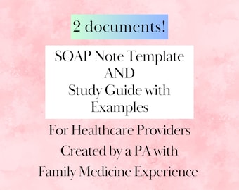 Digital SOAP Note Template for Students and Providers | Printable SOAP ...