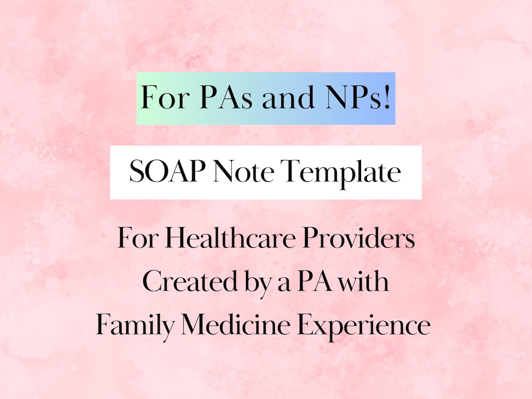 Digital SOAP Note Template for Students and Providers | Printable SOAP ...