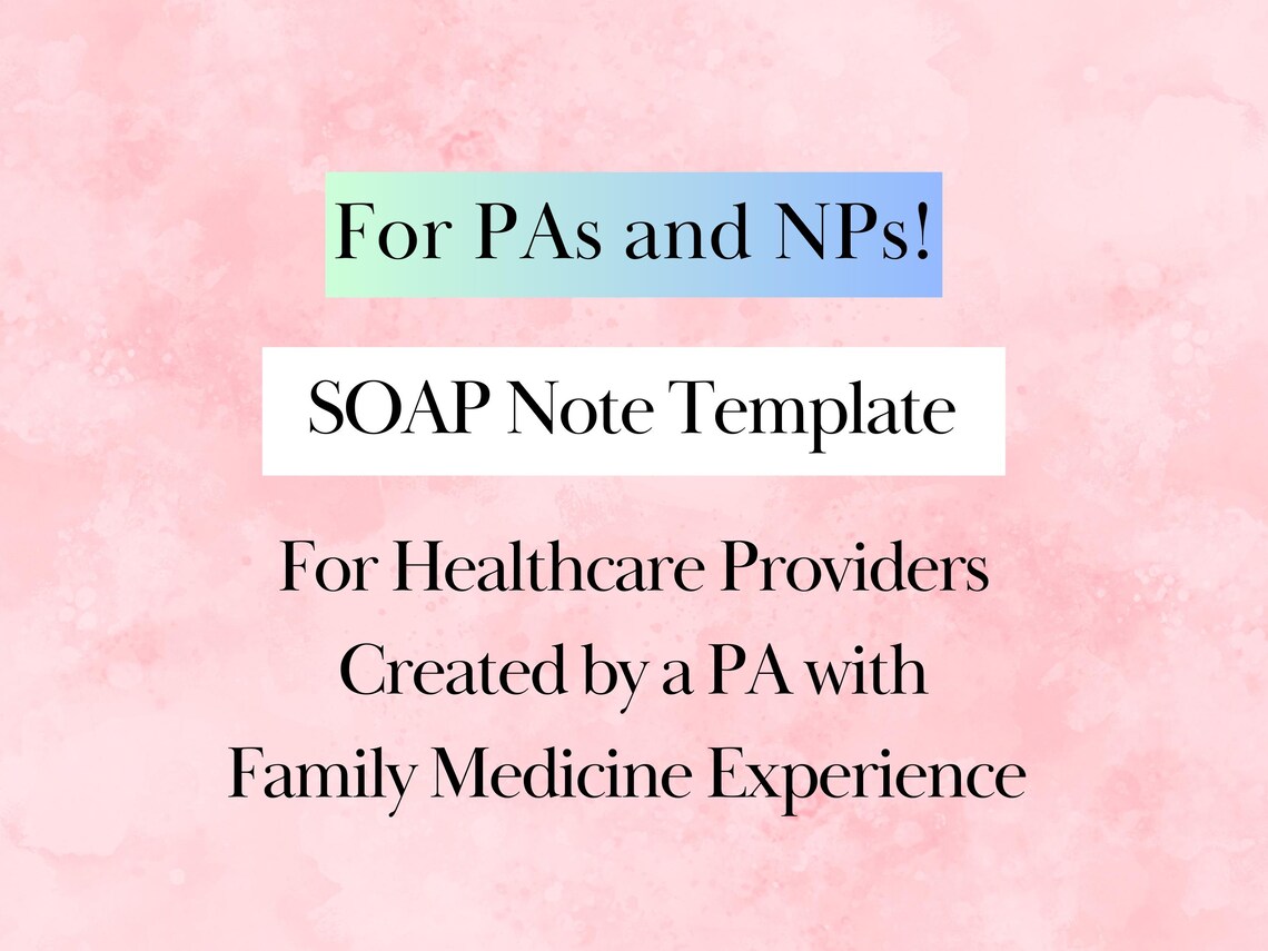Digital SOAP Note Template for Students and Providers | Printable SOAP ...