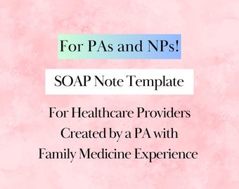 SOAP Note Template - Etsy