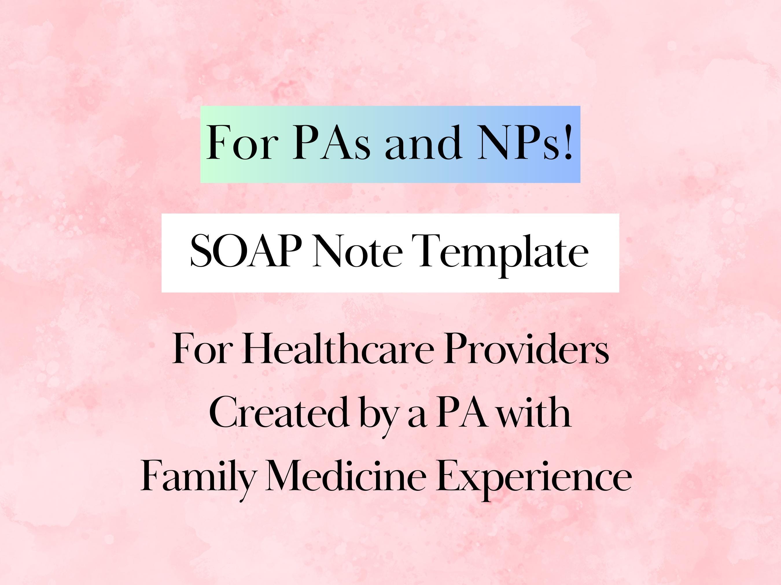 Digital SOAP Note Template for Students and Providers | Printable SOAP ...