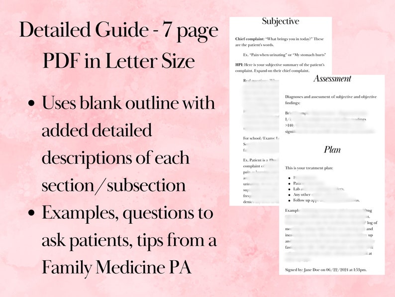 Digital SOAP Note Template and Study Guide for Students and Providers ...