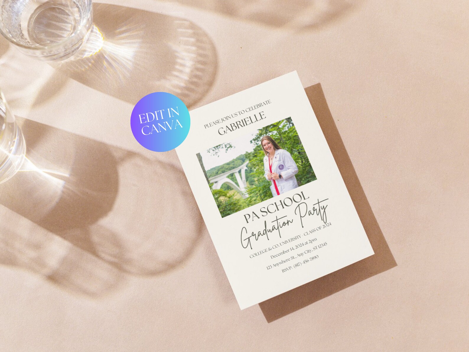 Simple Physician Assistant Graduation Invitation Editable, PA School ...