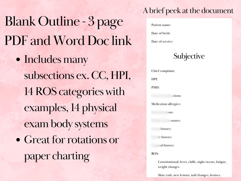 Digital SOAP Note Template for Students and Providers | Printable SOAP ...