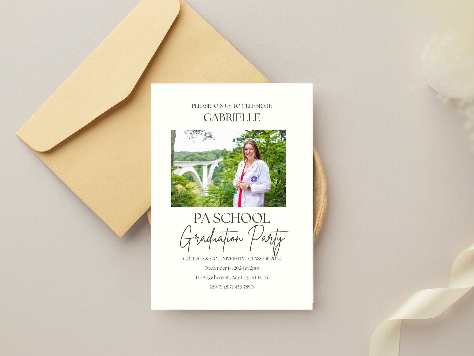 Simple Physician Assistant Graduation Invitation Editable, PA School ...