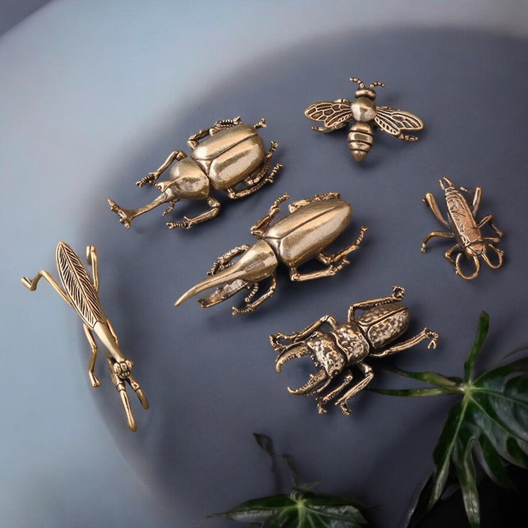 Vintage Brass Insect Figurines, Decorative Bug Statues, Unique Brass ...