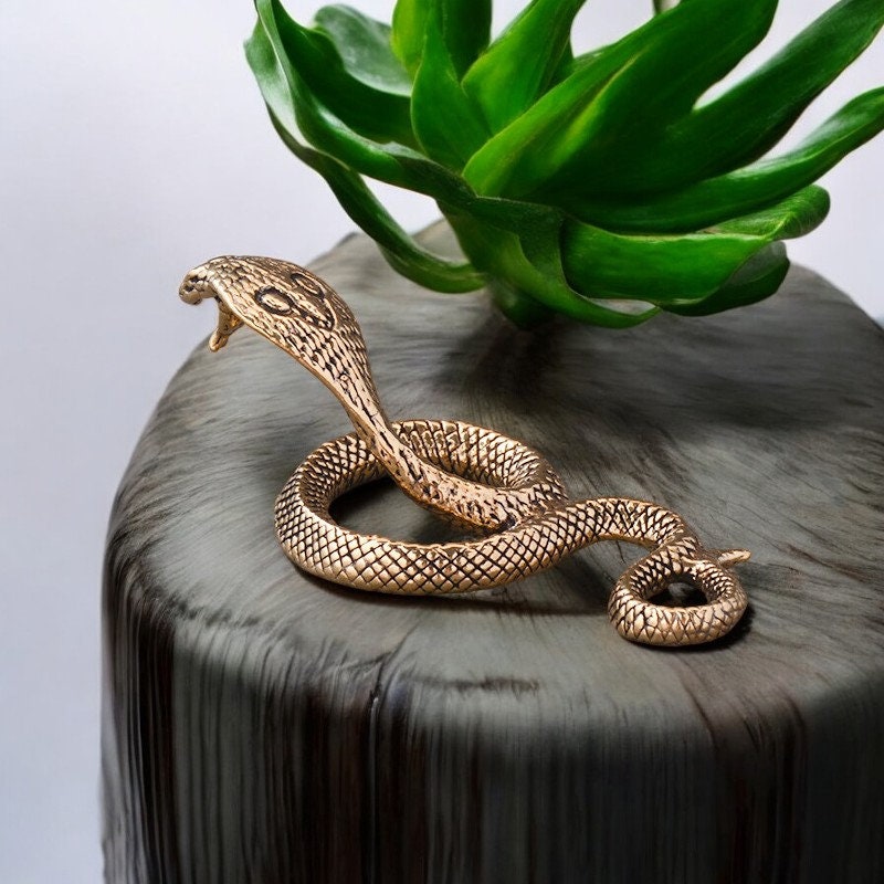 Brass Cobra Figurine Set | Two-piece Brass Cobra Sculptures | Unique ...