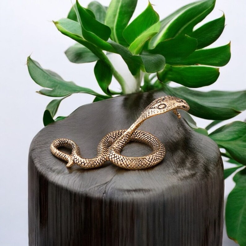 Brass Cobra Figurine Set | Two-piece Brass Cobra Sculptures | Unique ...