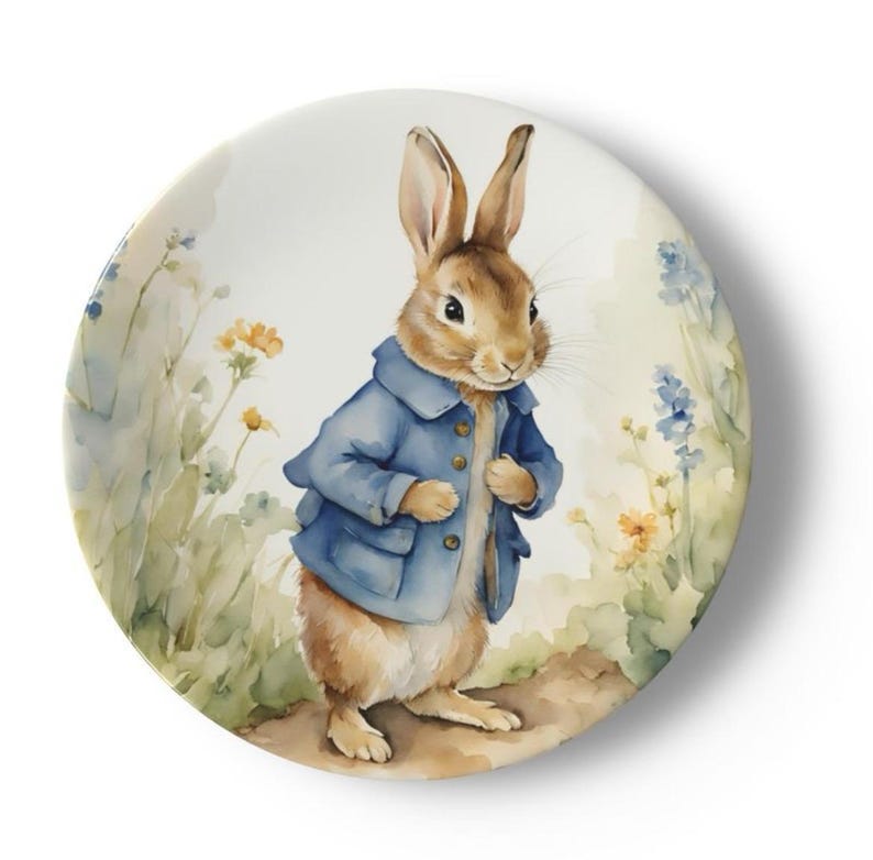 Watercolor Art Peter Rabbit Bone China Plates, Dinnerware Set, Easter ...