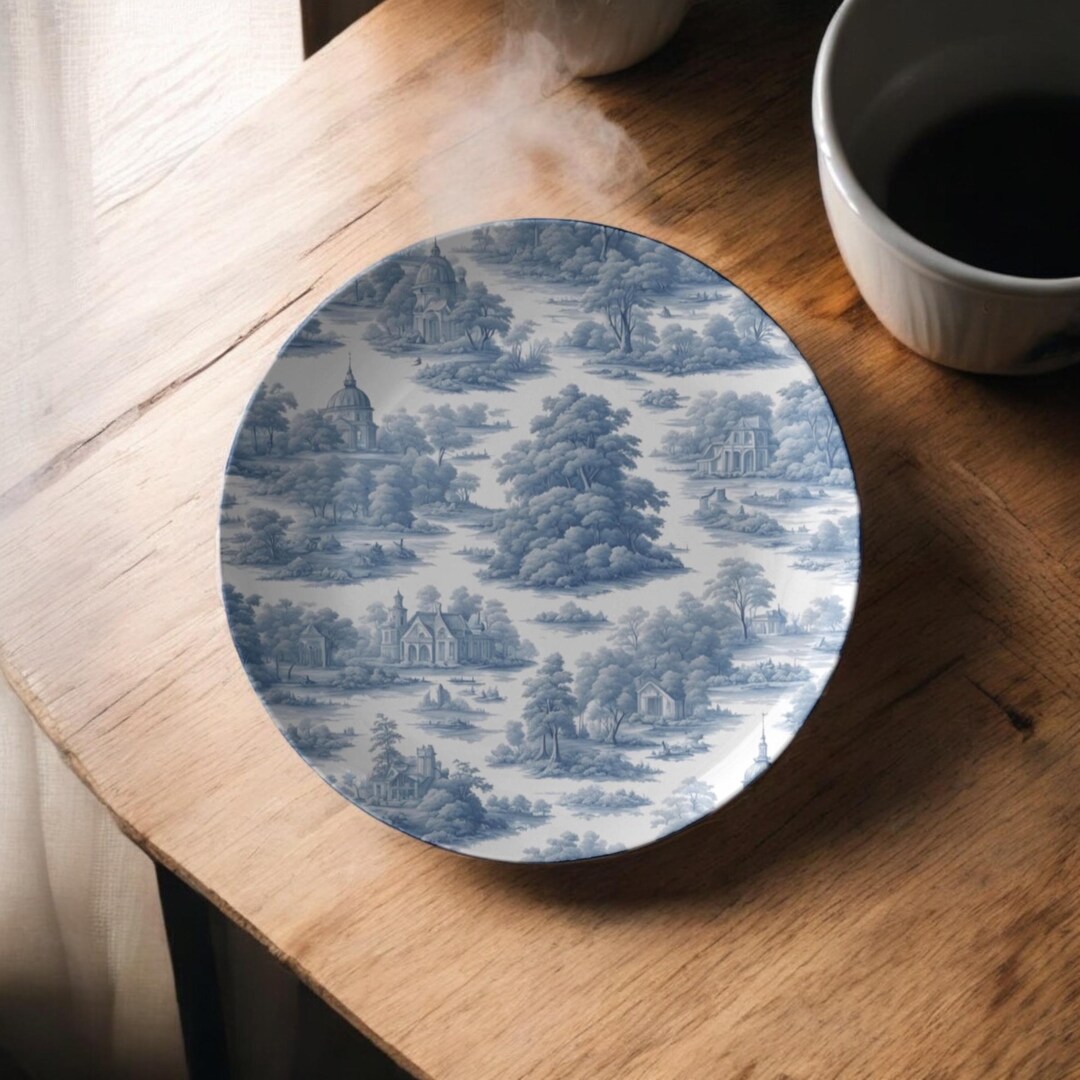 Blue Toile Plate, French Plate, 10 Inch Dinner Plate, Decorative Dinner ...