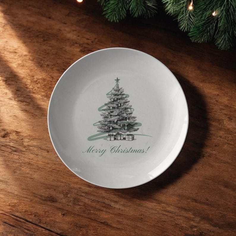 Christmas Plates, Set of Holiday Dinnerware, Christmas Tablescape ...