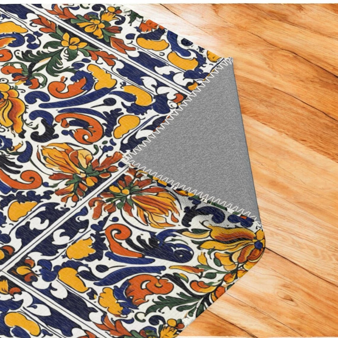 Talavera Tile Area Rug, Mexican Decor, Indoor Outdoor Rug, Boho Chic ...