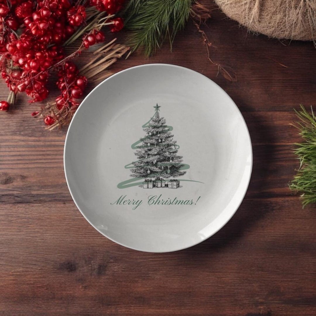 Christmas Plates, Set of Holiday Dinnerware, Christmas Tablescape ...