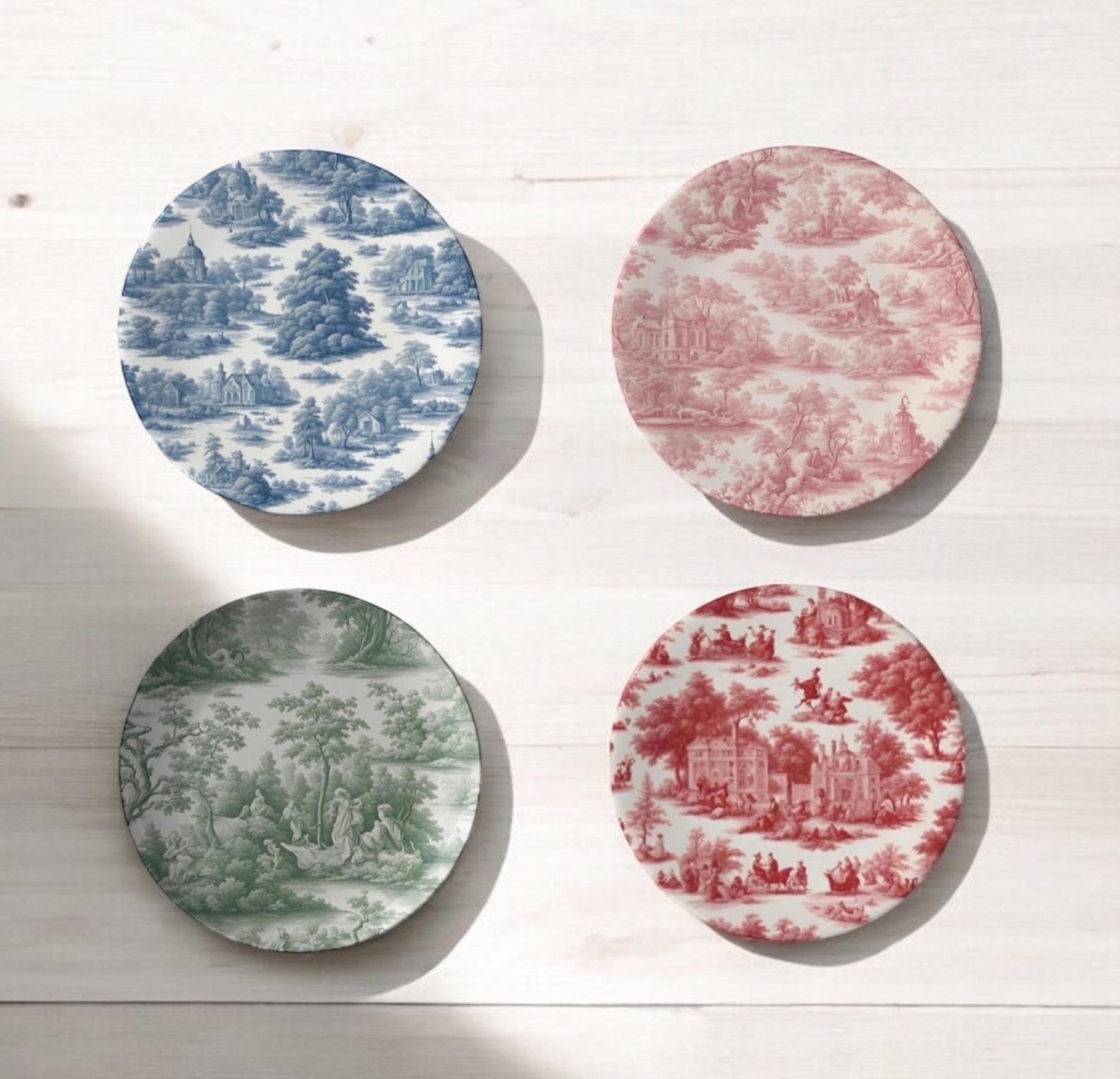 Variety Toile Plate Dinnerware Set, Bone China Plate, Easter Dinnerware ...