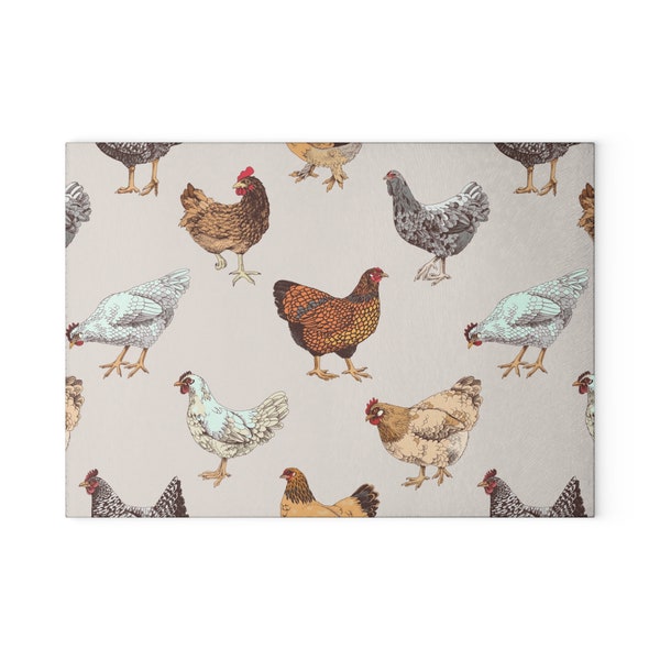 Chicken Glass Cutting Board - Etsy