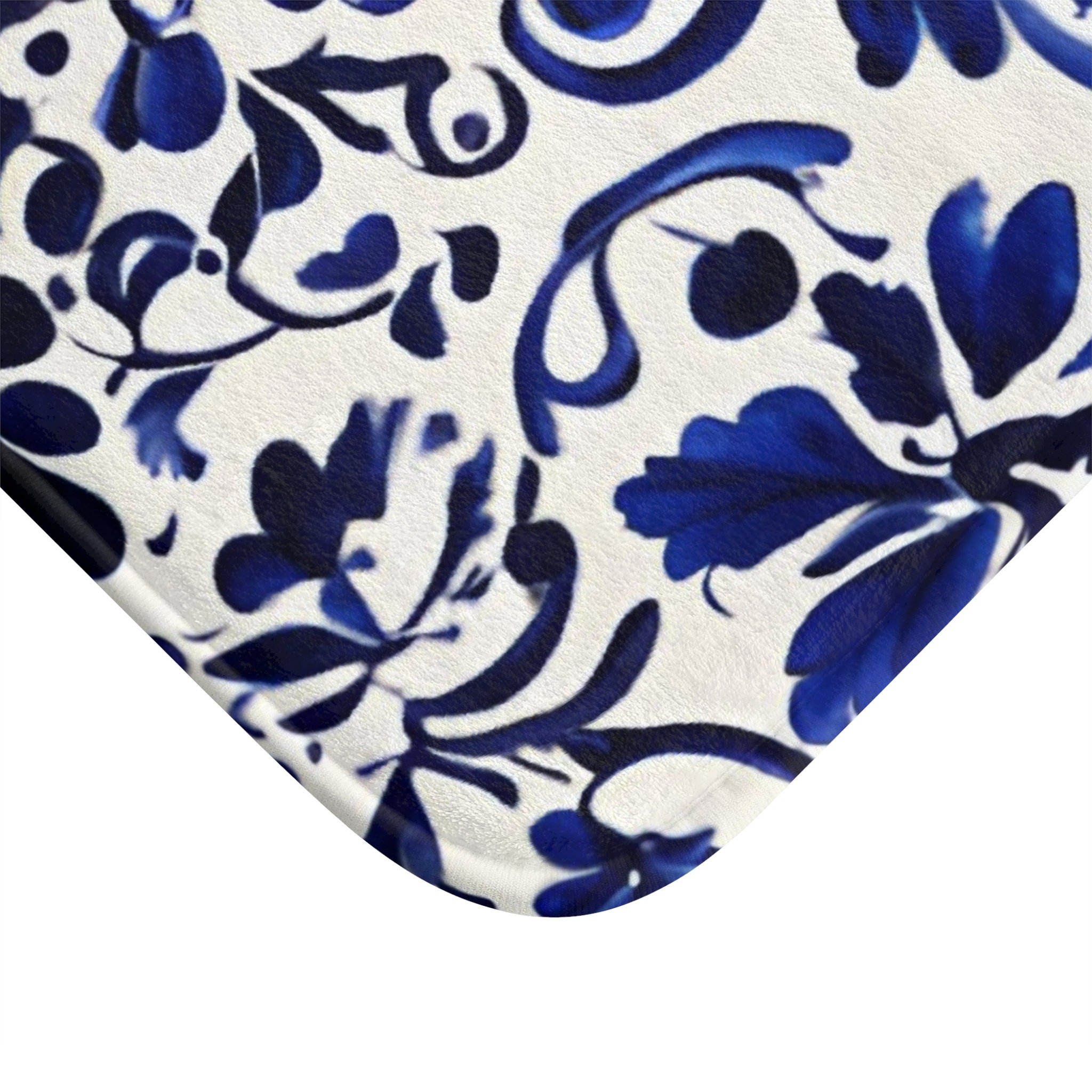 Blue and White Mexican Talavera Tile Bath Mat, Colorful Bathroom Rug ...