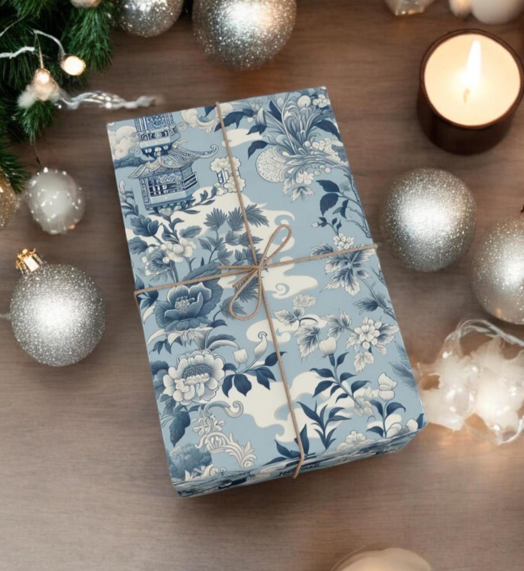 Blue Gift Wrap, Blue Chinoiserie Gift Wrap, Unique Gift Wrap, Elegant ...