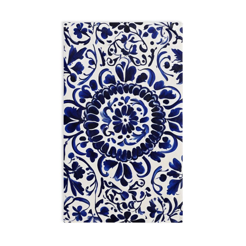 Blue and White Mexican Talavera Hand Towel - Etsy