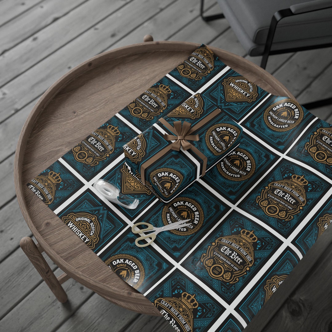 Whiskey/scotch Wrapping Paper, Masculine Gift Wrap, Male Wrapping Paper ...