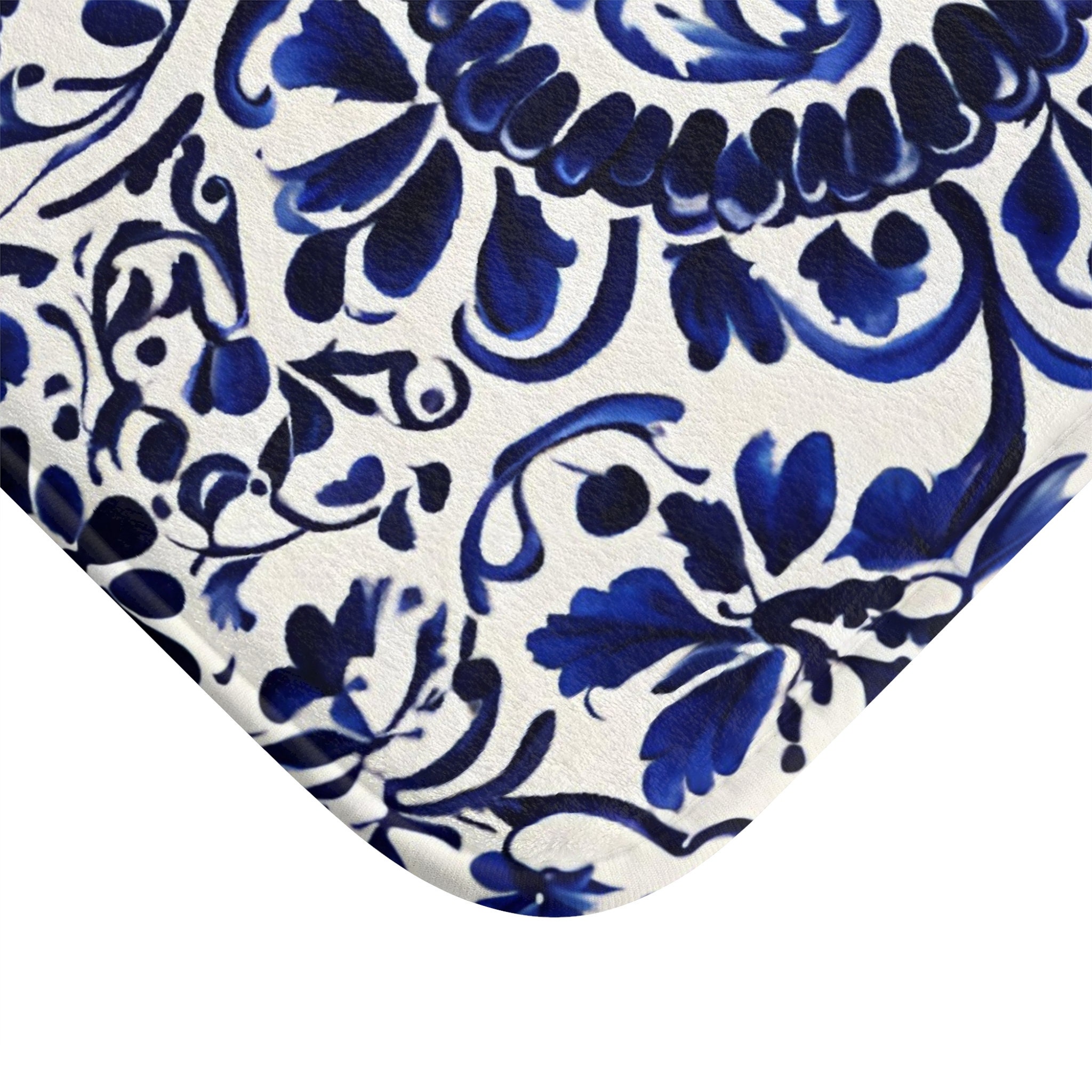 Blue and White Mexican Talavera Tile Bath Mat, Colorful Bathroom Rug ...