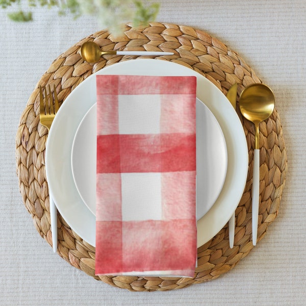 Red Gingham Napkins - Etsy