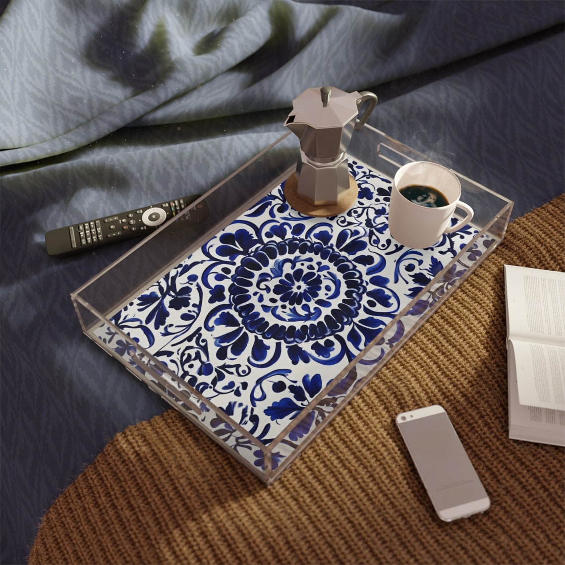 Mexican Talavera Tile Acrylic Serving Tray - Etsy