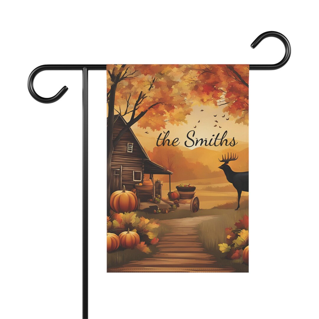 Personalized Rustic Fall Garden & House Flag, Autumn Garden Flag, Fall ...